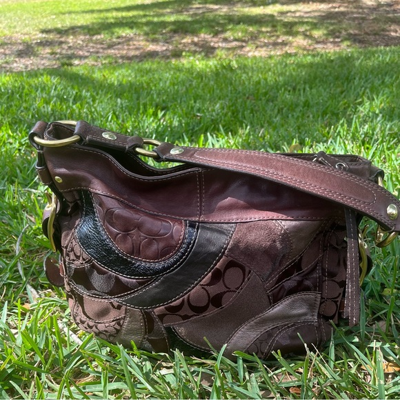 Coach | Bags | Coach Brown Patchwork Zoe Hobo Handbag | Poshmark